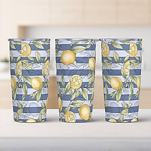 IYERSKD Fruit Lemon 20 oz Stainless Steel Tumbler Vacuum Insulated Leakproof Travel Mug for Car Office Gym