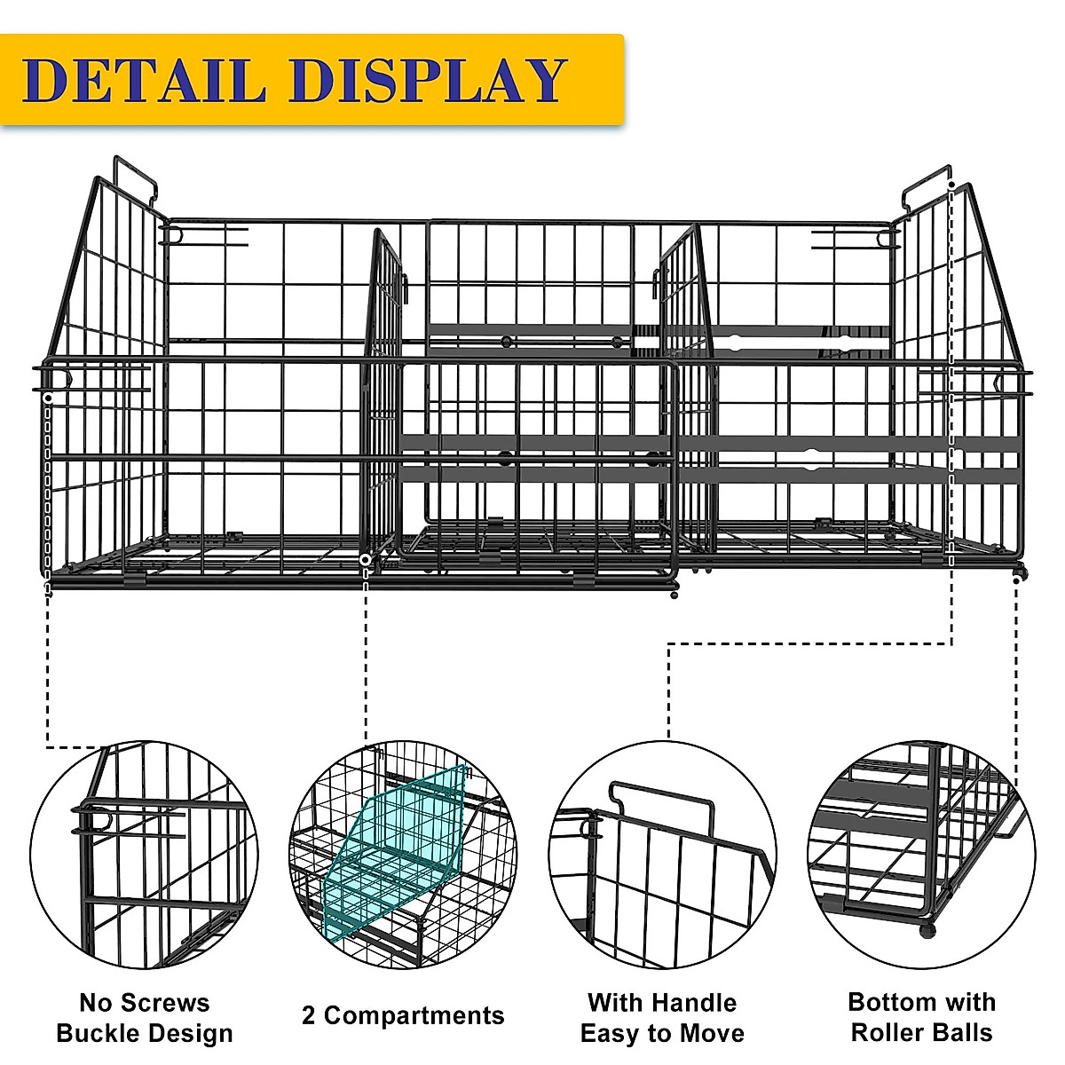 Can Storage Dispenser,Capacity Adjustable Can Storage Basket with Handles,Large Canned Food Basket for Kitchen Cabinet Organizer or Pantry Countertop,Soda,Snack,Black