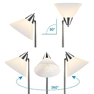 THOVAS Floor Lamp Standing Lamp Adjustable Head Arcylic Shade Floor Lamps for Living Room/Office/Bedroom by ONEXT
