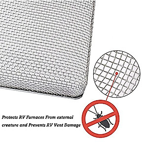 RV Flying Insect Bug Screen for Camper Vents Protects RV Furnaces from Insects Stainless Steel Mesh with Installation Tool 20" x 1-1/2" & 2.8''x1.3'' & 8.5" x 6" x 1.3" RV Water Heater Screens