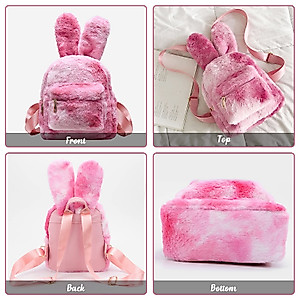 Lanpet Cute Bunny Backpacks for Women Rabbit Ears Backpack Fluffy Shoulder Bag Satchel