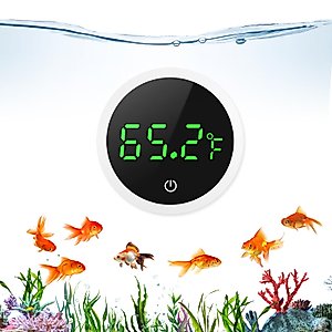 LOFICOPER Aquarium Thermometer, Digital Fish Tank Thermometer, Stick-on Reptile Thermometer with LED Touch Screen, Battery, for Fish, Aquatic Pets, Axolotl, Turtle, ℉