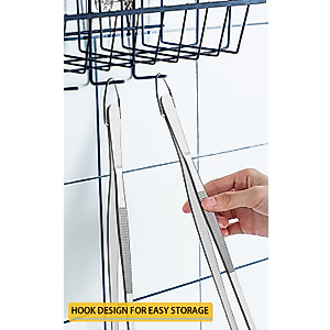 JETKONG 2 Pcs 12-Inch Kitchen Tweezers Fine Tweezer Tongs, Extra-Long Stainless Steel Cooking Tweezers (Silver)