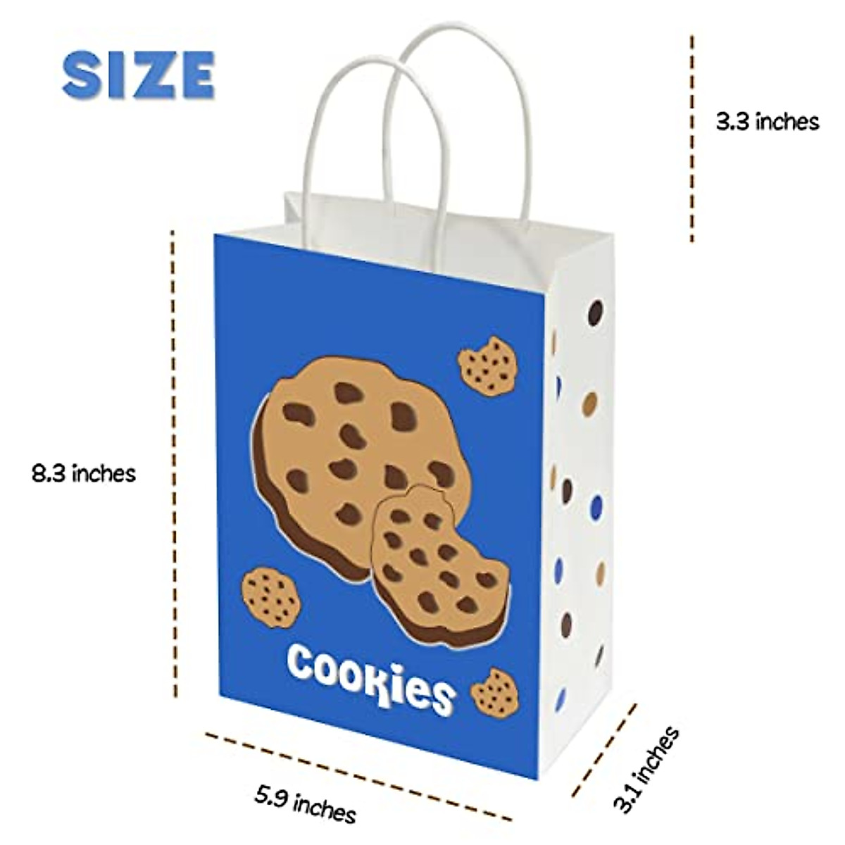 Lsaepon Cookies Milk Birthday Party Favor Gift Bags, Cookie and Monster Theme Birthday Party Goodie Bags- Milk and Cookies Baby Shower Candy Bags for Kids (16 Pack)