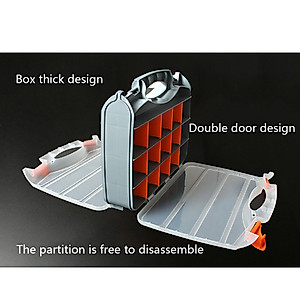 TOPIND Fishing Tackle Box Double-Sided, Transparent Fish Tackle Storage with Adjustable Dividers, Plastic Fishing Organizer Boxes for Fishing Lure Bait Hooks