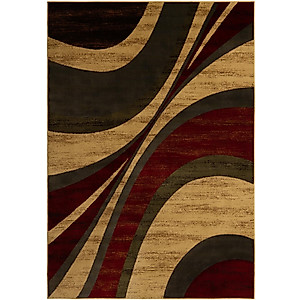 Unique Loom Barista Collection Area Rug - Ngada (7' 1" x 10' Rectangle, Beige/Red)