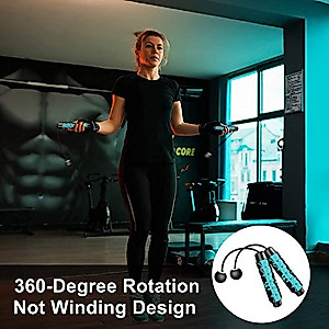 Redify Weighted Cordless Jump Rope for Fitness[Suitable for Different Ages and Levels] Ropeless Jump Rope for Crossfit Boxing MMA WOD Training, High Speed Rope Skipping for Narrow Space