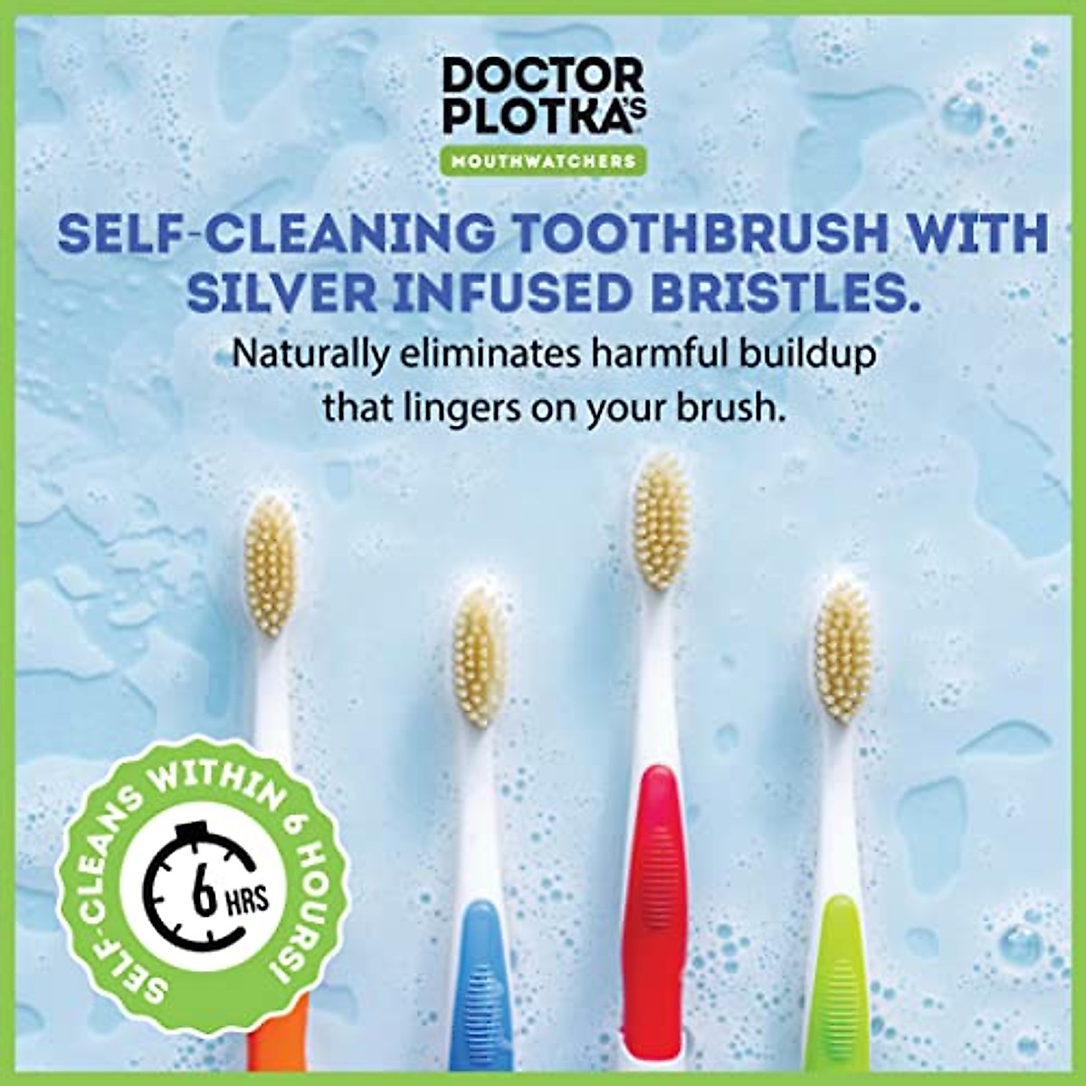 MOUTHWATCHERS Dr Plotkas Extra Soft Kids Toothbrushes Manual Flossing Toothbrushes | Ultra Clean Nano Toothbrushes | 4 Pack – 2 Yellow and 2 Pink Childrens Toothbrushes