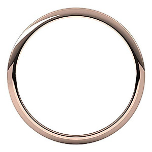 Banvari 14K Rose Gold 1mm Half Round Band Size 5.5| Made in USA