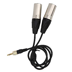 Audio Cable, 3.5mm Stereo Aux Jack Adapter Dual XLR Audio Output Cable, Universal Connecting Cable Microphone Cable, Compatible for COMICA WM200A,WM300A,WM100 PLUS