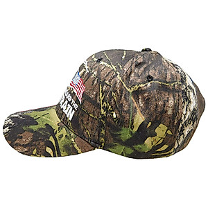 All Aboard The Trump Train 2020 Woodland Camo USA Flag Bill Embroidered Hat Cap