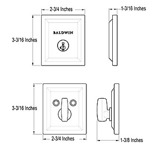 Baldwin Spyglass, Single Cylinder Front Door Deadbolt Featuring SmartKey Re-key Technology and Microban Protection, in Venetian Bronze