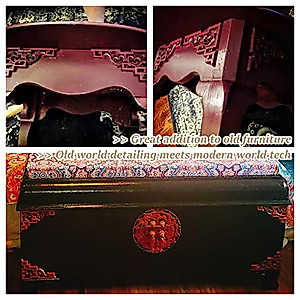 MUXSAM Wood Carved Corners Appliques, 4-Pack Little Wood Onlays, Retro Carvings Decals for Mirrors Doors Walls Shelves Boxes Chests Cabinets Dresser Old Futniture DIY Project, 15x10cm/5.9"x3.94"