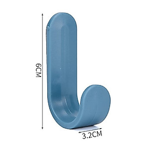 Fineget Wall Adhesive Hooks Towel Bathroom Hooks for Hanging Door Kitchen Hooks Hat Towel Key Sticky Heavy Duty J Hooks 6 Colors