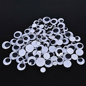 LinaLife 700 Pieces 4mm -12mm Black Wiggle Googly Eyes with Self-Adhesive for Craft Decorations Google Eyes for Crafts DIY Scrapbooking Crafts (7 Sizes) with Box