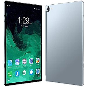 SWR 10.1 inch Smartphone Tablet PC Android 12 System HD ISP Screen,Tablet Computer 10+ with Bluetooth 5.0 and Fingerprint ID,12GB RAM 512GB ROM 8000mAh Big Battery,Dual SIM and SD Card,Sliver