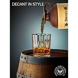 Thousand Oaks Barrel Co. Personalized Glass Moonshine Jug 750ml (0.2 gallon) - Traditional Style Engraved Glass Liquor Decanter Bottle with Cork Stopper and Finger Ring, Ideal for XXX Moonshiner (MJ1)