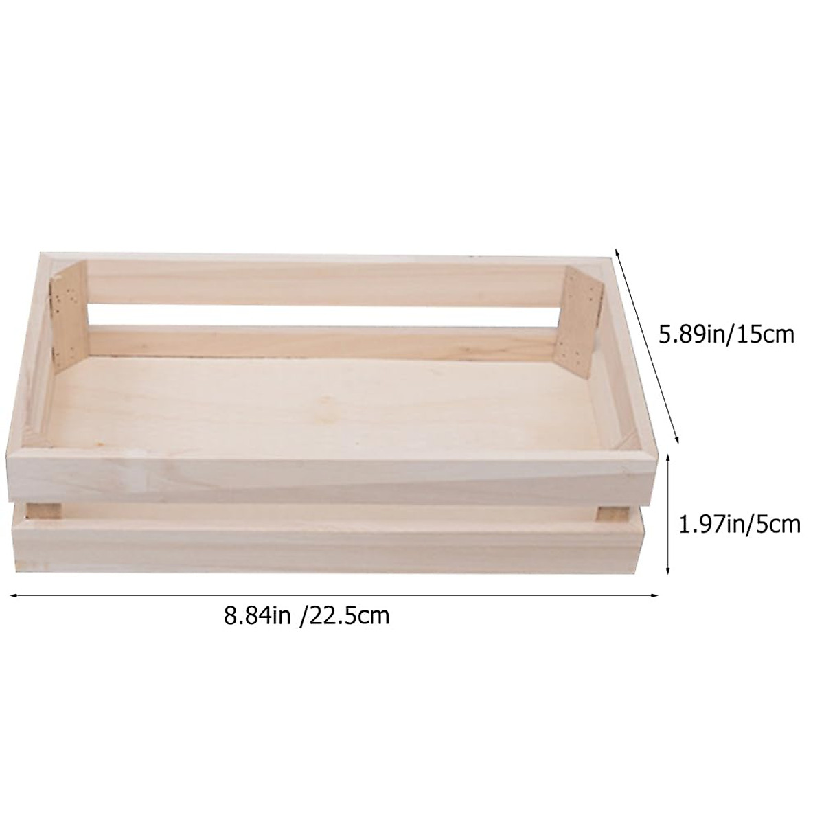 VOSAREA 2pcs Small Wooden Baskets Wooden Crates Display Decorative Nesting Crates Small Rustic Farmhouse Wood Decorative Storage Crates Kids Toy Box Containers