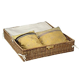 KOUBOO Wicker Under Bed Basket with Liner and Cover