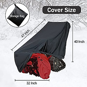 Snow Thrower Cover - Universal Snow Blower Protection Cover, Heavy Duty 210D Waterproof Snow Sweeping Replacing Cover, 47"L x 40"H x 32"W
