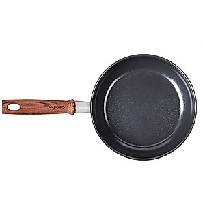 GreenPan Mayflower Pro Hard Anodized Healthy Ceramic Nonstick, 8" Frying Pan Skillet, Vintage Wood Handle, PFAS-Free, Induction, Charcoal Gray