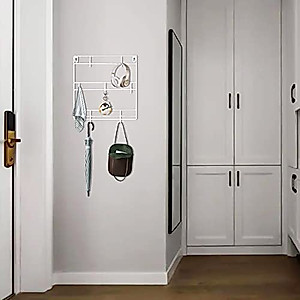 Ymeibe Wall Mounted Coffee Mug Rack with 7 Hooks Large Metal 3 Tiers Coffee Cup Holder for Coffee Mugs, Teacups, Mason Jars, Display, Organizer and Storage Hangers, Set of 2 (White)