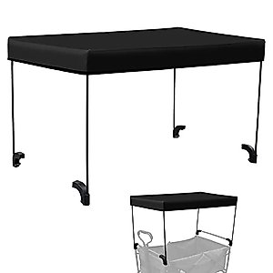 VOONKE Wagon Canopy Cover Garden Push Awning Portable Outdoor Stroller Accessories - Awning for Garden Wagon, Shopping, Camping (Suitable for Half-Folded Wagon) Black