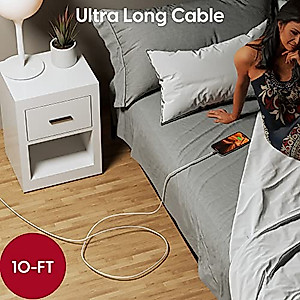 TALK WORKS USB C to Lightning Cable Charger Compatible w/iPhone 14/14 Plus/14 Pro/14 Pro Max, 13/13 Mini/13 Pro/13 Pro Max, 12/12 Mini/12 Pro/12 Pro Max, iPad-10' Braided Cord-MFI Certified (Silver)