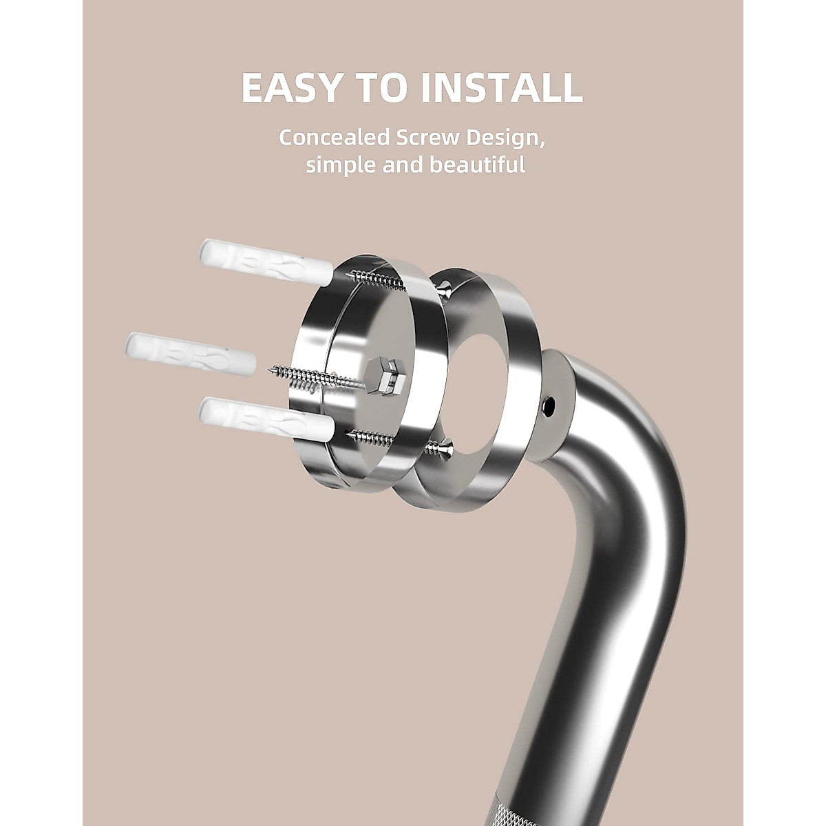 24 Inch Anti Slip Shower Grab Bar, Munzong Stainless Steel Bathroom Grab Bar, Satin Brushed Nickel Knurled Bathroom Balance Bar,Safety Hand Rail Support Handicap Elderly Senior Assist Bath Handle