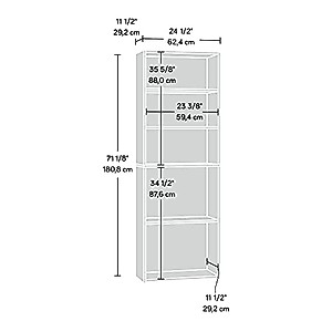 Sauder Beginnings 5-Shelf Bookcase, Soft White finish