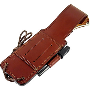 JEO-TEC Nº35 Bushcraft Survival Hunting Camping Fixed Blade Knife, MOVA-58, 10'' Overall, Genuine Leather Multi-Position Sheath + Firesteel + Sharpener Stone, Handmade