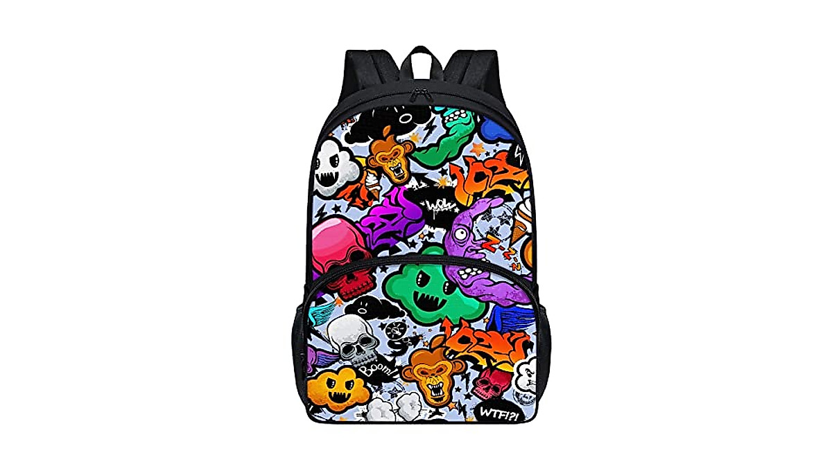 ZOCANIA Funny Hip Hop Backpack for Kids with iPad Compartment