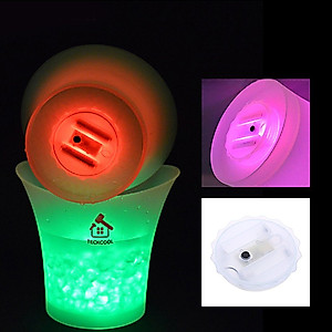 LED Ice Bucket,TECKCOOL 5L Large Capacity Wine Cooler Led Waterproof with Colors Changing,Retro Champagne Wine Drinks Beer Bucket,Power by 2 AA Batteries,for Party,Home,Bar,etc (batteries not include)