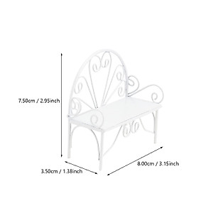 LIFKOME Miniature Garden Bench Miniature Dollhouse Furniture Doll House Decor Lawn Chair Fairy Gardens Accessories Decorations White