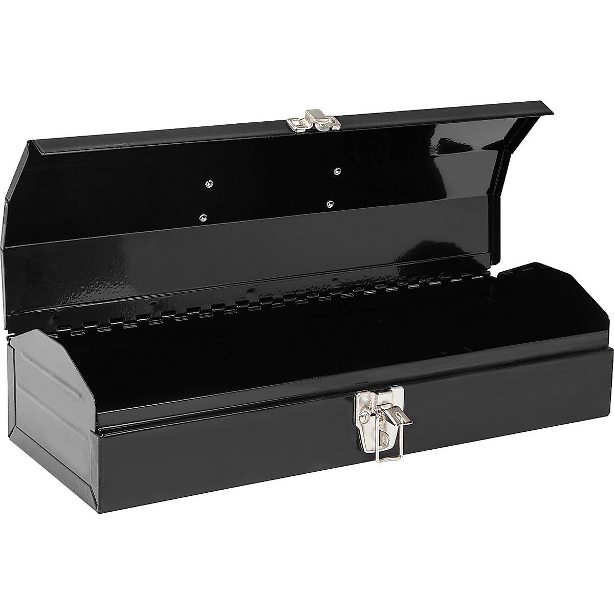 Torin ATB102B 16" Hip Roof Style Portable Steel Tool Box with Metal Latch Closure, Black