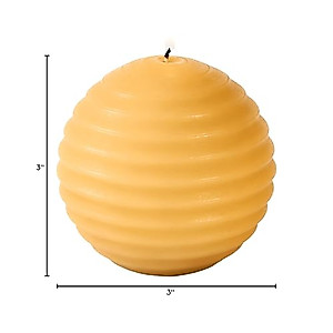 Home & Hive 100% Pure Beeswax Candle | 45 Hour Burn Time | Natural Beeswax with Cotton Wick | Round Candle