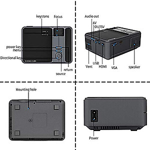 HD Mini Smart TV Projector 2022 Upgraded Portable Projector with WiFi Bluetooth 1080P Movie Projectors Wireless Screen Cast Compatible with Smartphone HDMI USB AV, for Home Cinema & Outdoor