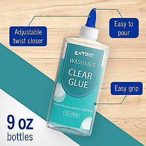 Elmer's Liquid School Glue, Clear, Washable, 9 Ounces, 1 Count Pack of 2