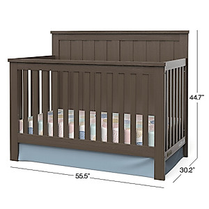 Child Craft Calder 4-in-1 Convertible Crib, Baby Crib Converts to Day Bed, Toddler Bed and Full Size Bed, 3 Adjustable Mattress Positions, Non-Toxic, Baby Safe Finish (Brushed Truffle)