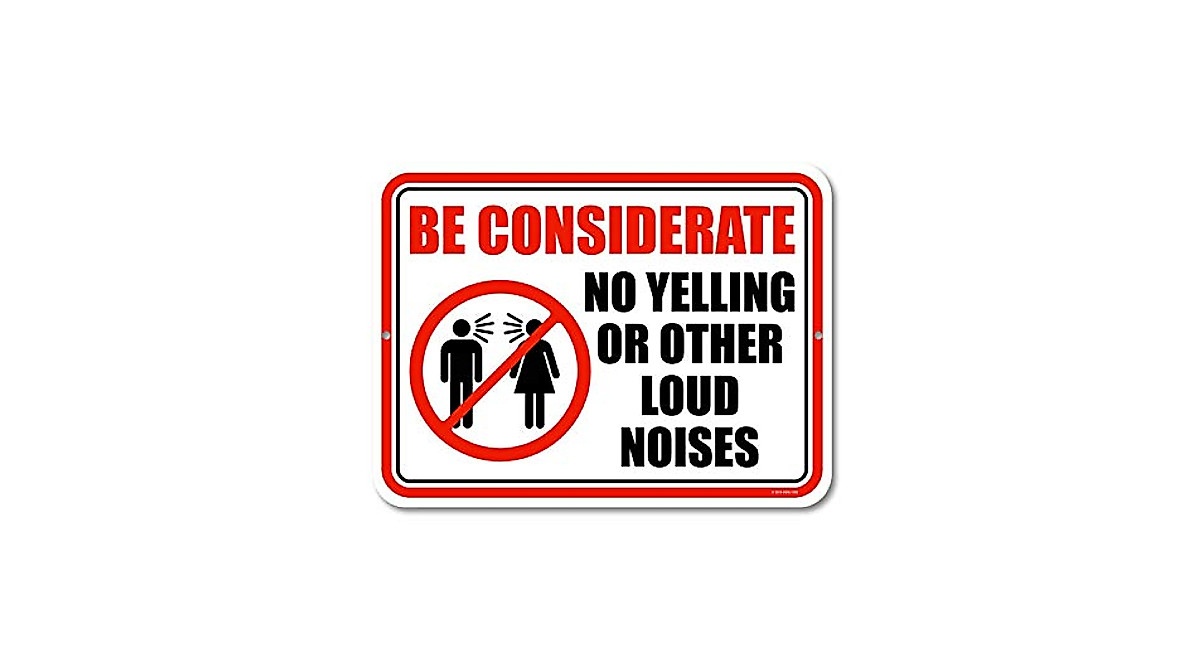 Honey Dew Gifts Quiet Sign - No Yelling Aluminum Wall Decor