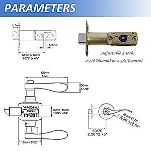 Knobonly 10 Pack Satin Nickel Door Lever Privacy Door Handles, Stainless Steel Door Handle Interior, Keyless Lock for Bedroom or Bathroom