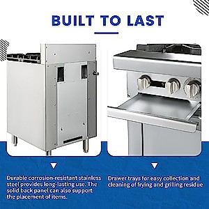 WMAOT 36" Commercial Range with 2 Burner 4.8 Cu.Ft Electric Oven 24" Griddle 35000 BTU Manual Natural Gas Range for Commercial Kitchen Restuarant Bar