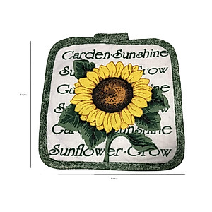 Set of Four Pot Holders for Kitchen (Sunflower)