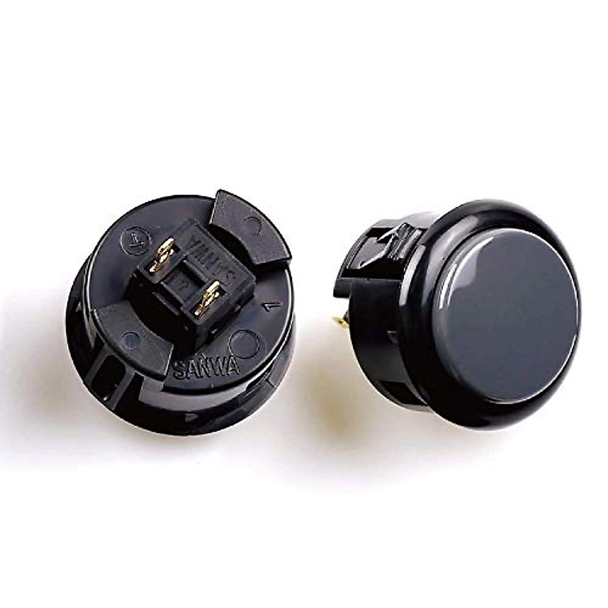 SANWA 2 pcs OBSF-30 Original Push Button 30mm - for Arcade Jamma Video Game & Arcade Joystick Games Console (Gray) S@NWA