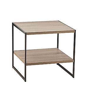 ClosetMaid 1314 2-Tier Square Wood Side Table with Storage Shelf, Gray