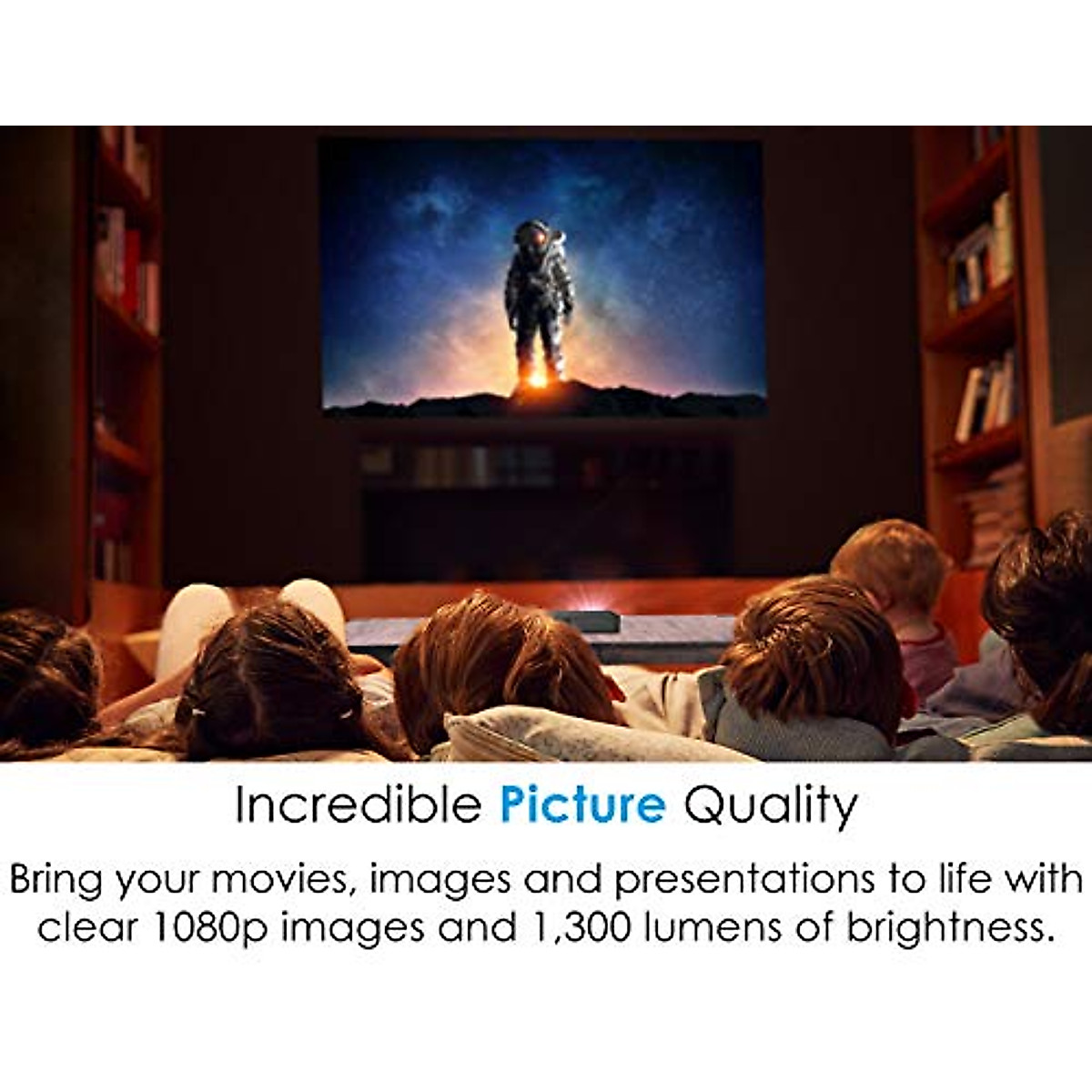 Optoma LH150 Portable 1080p LED Mini Projector with Battery, for Outdoor Movies or Office Presentations, 2.5 Hour Battery Life, USB Display Screen Mirroring, Smartphone Compatible, Black