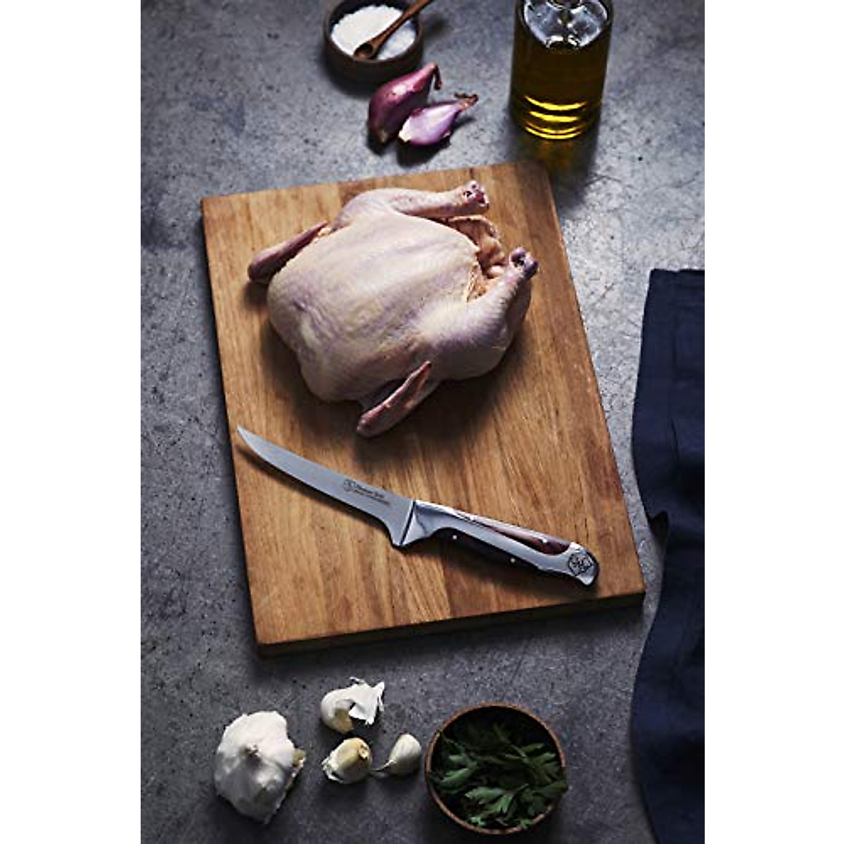 Hammer Stahl 6-Inch Boning Knife - German High Carbon Steel - Curved Flexible Blade for Boning, Filleting, and Trimming - Ergonomic Quad-Tang Handle