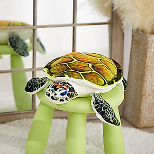 Athoinsu Realistic Stuffed Sea Turtle Soft Plush Toy Ocean Life Tortoise Throw Pillow Valentine's Day Birthday for Toddler Kids, 18''