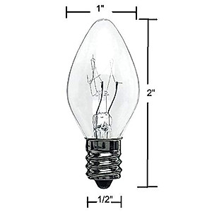 Creative Hobbies® Box of 25 Clear Blinker Light Bulbs, C7 Candelabra Base,Random Blinking - Great for Night Lights and Christmas Strings | 7 Watt Candelabra Base