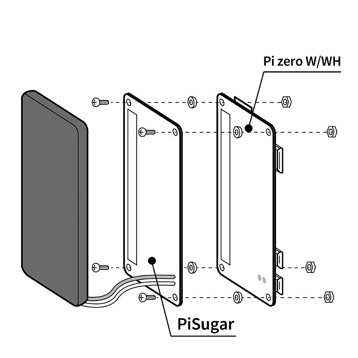 Pisugar 1200 mAh Lithium Battery Power Module for Raspberry Pi-Zero, Pi-Zero W/WH Model Accessories